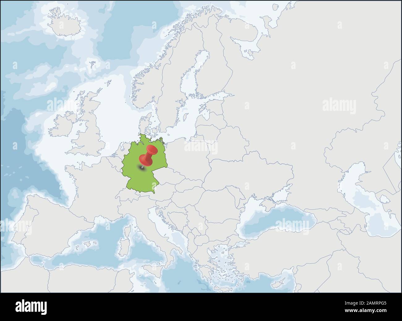 The Federal Republic of Germany location on Europe map Stock Vector ...