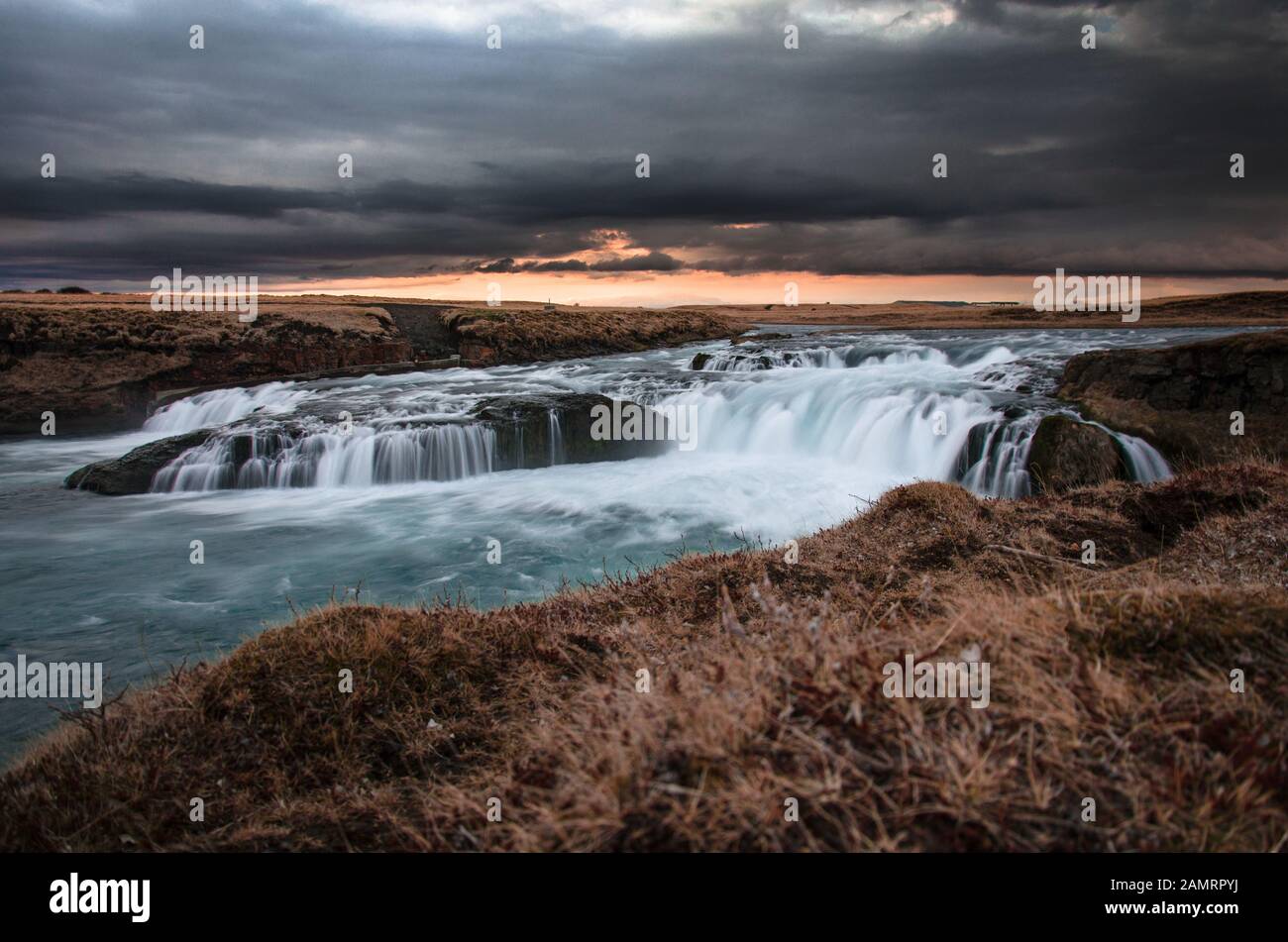 Beautiful unknown waterfall in Iceland April 2018 Stock Photo - Alamy