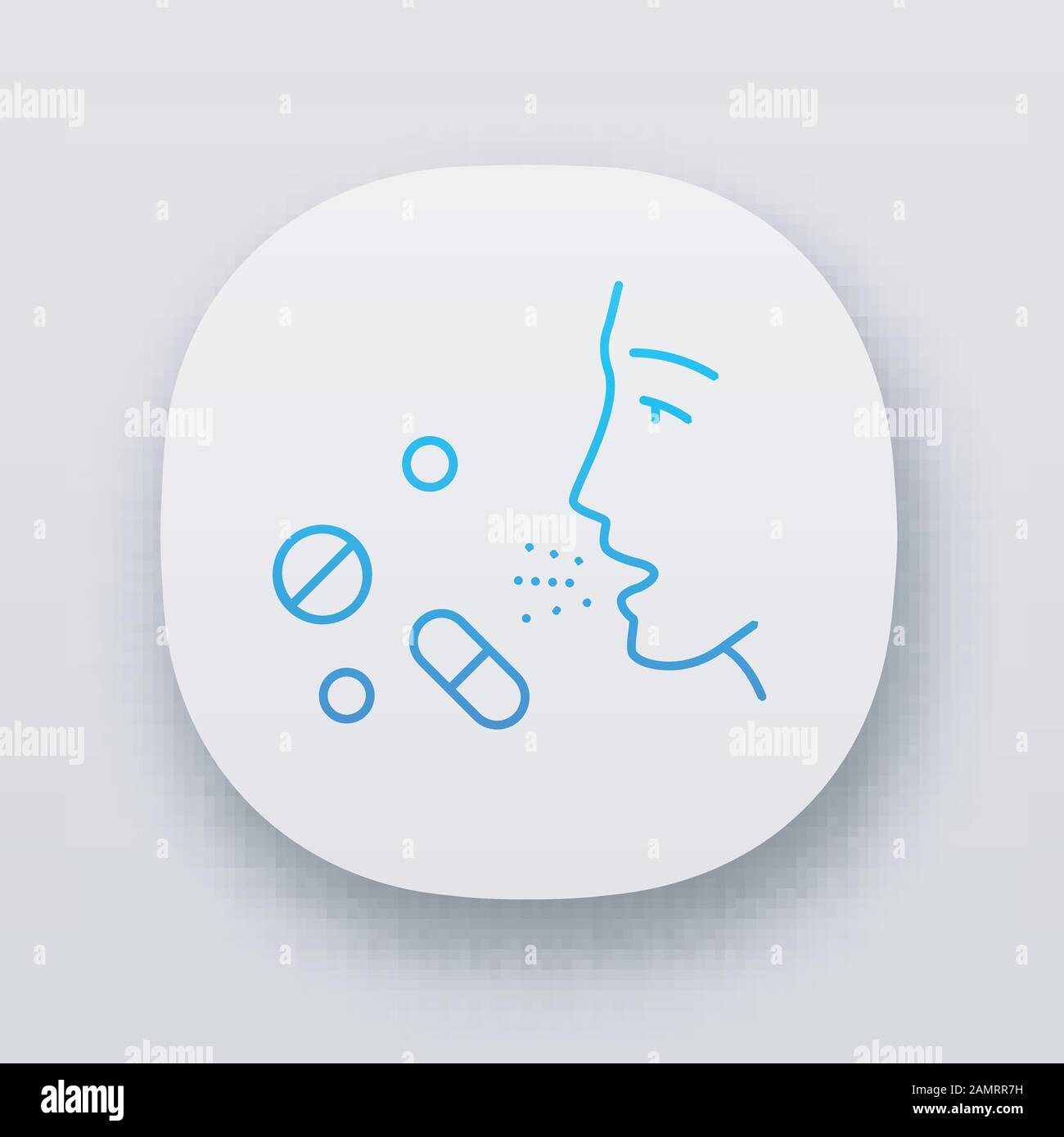 Drug allergies app icon. Allergic reaction to medicine. Allergy ...