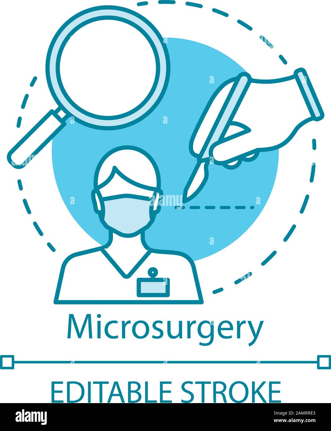 Microsurgery concept icon. Operating microscope idea thin line ...