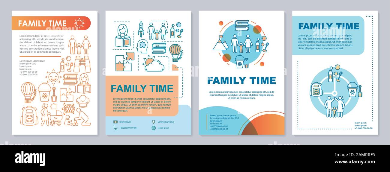 Family time brochure template layout. Walk in park. Flyer, booklet ...
