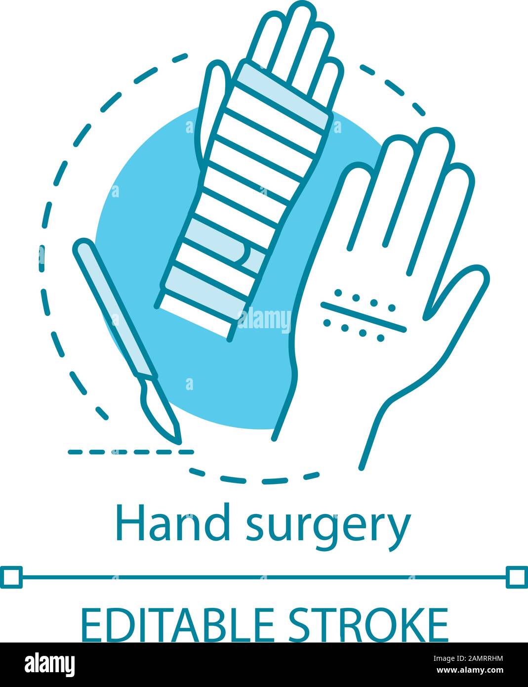 Hand surgery concept icon. Orthopaedic surgery idea thin line ...