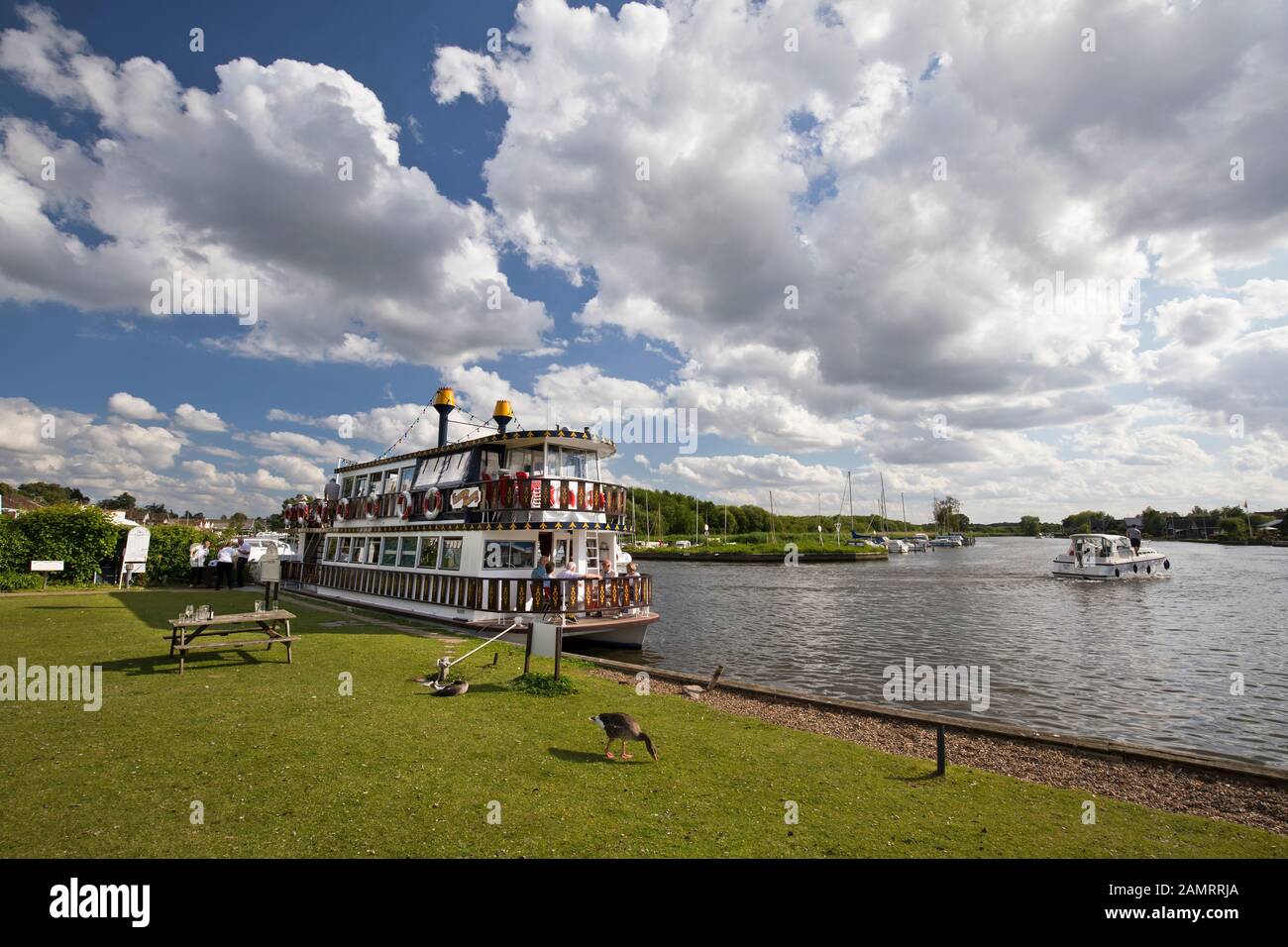 Southern Comfort Mississippi river boat moored on the River Bure at ...