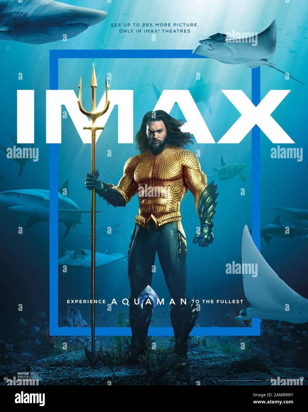 AQUAMAN, US IMAX poster, Jason Momoa as Aquaman, 2018. © Warner Bros ...
