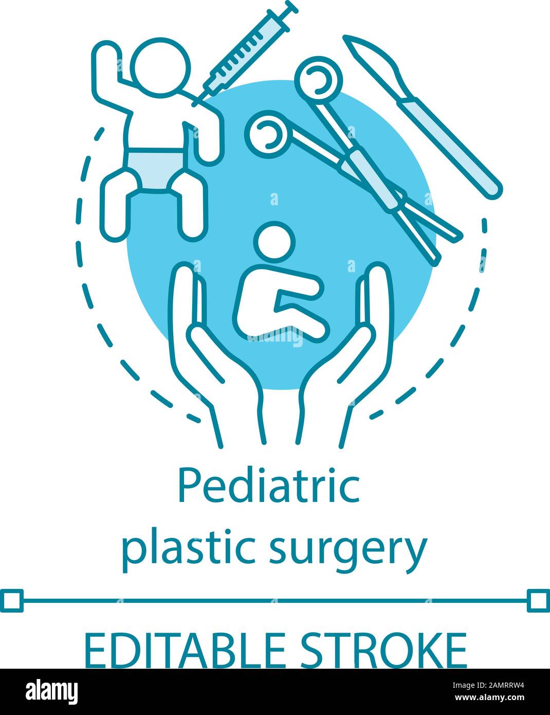 Pediatric plastic surgery concept icon. Childcare idea thin line ...