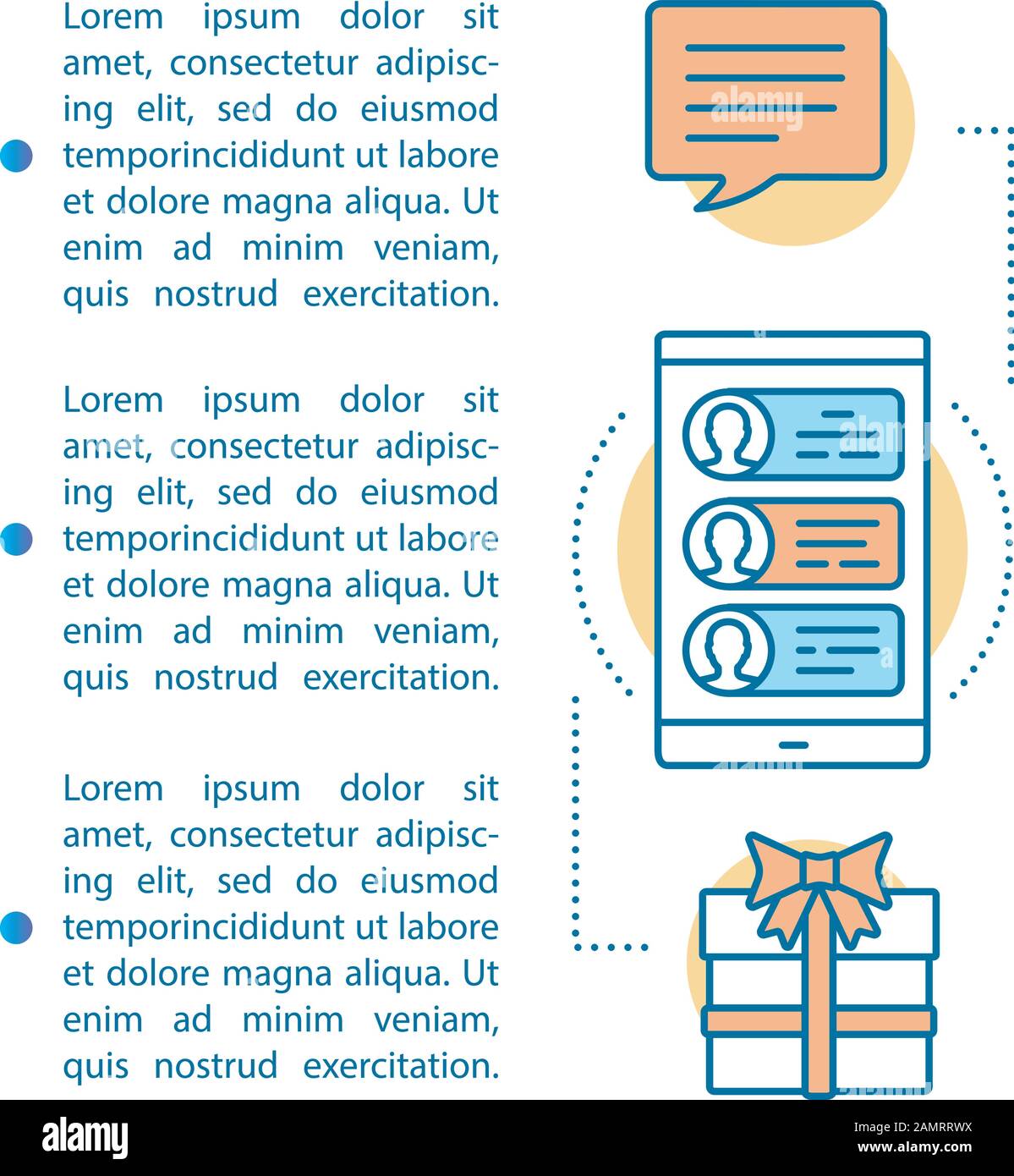 Referral marketing rewards article page vector template. Loyalty ...