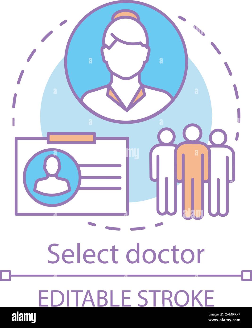 Select doctor concept icon. Medicine specialist idea thin line ...