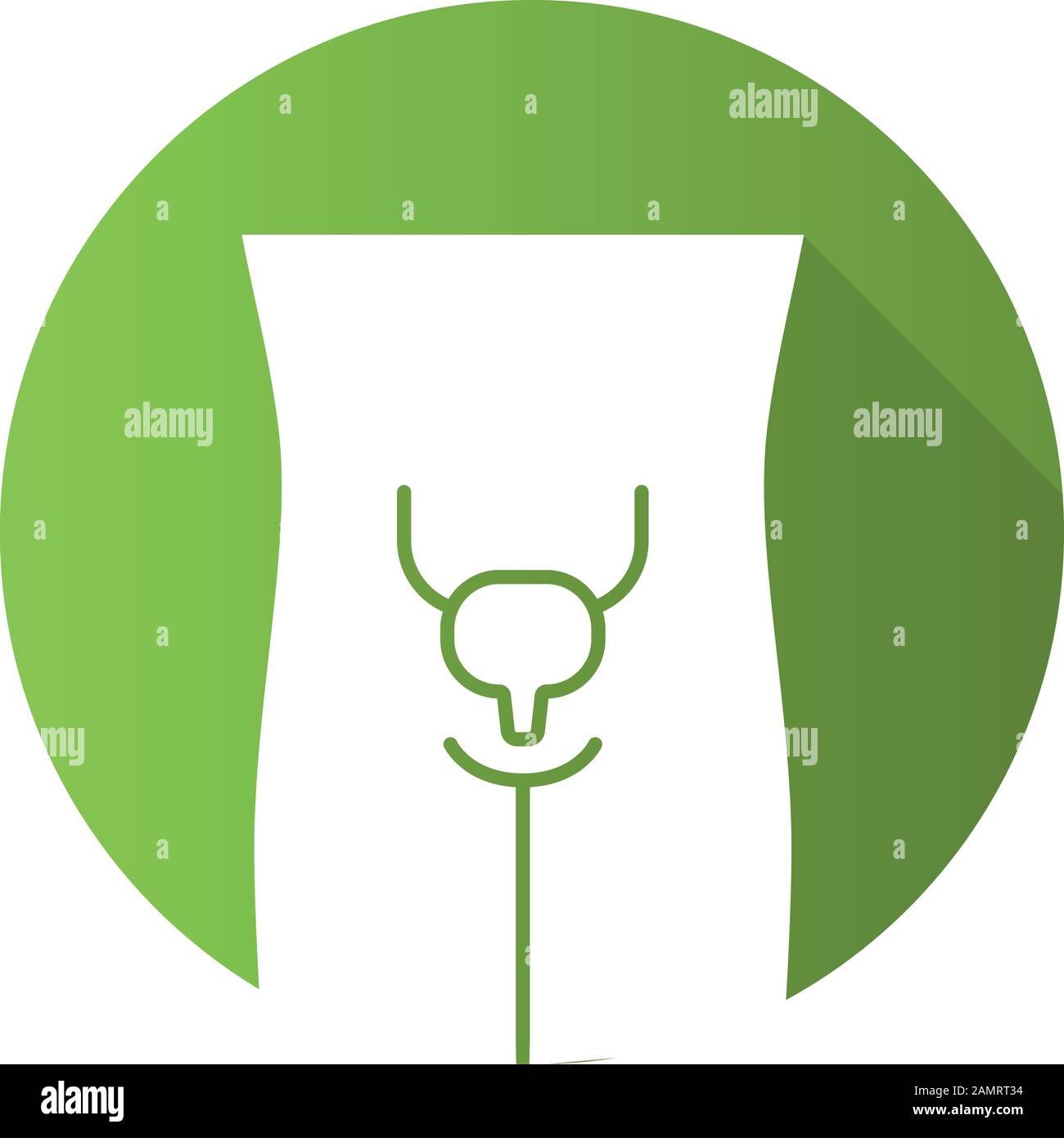 Healthy Urinary Bladder Flat Design Long Shadow Glyph Icon Human Organ