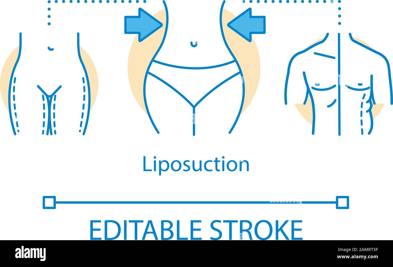 Liposuction concept icon. Fat removal procedure idea thin line ...
