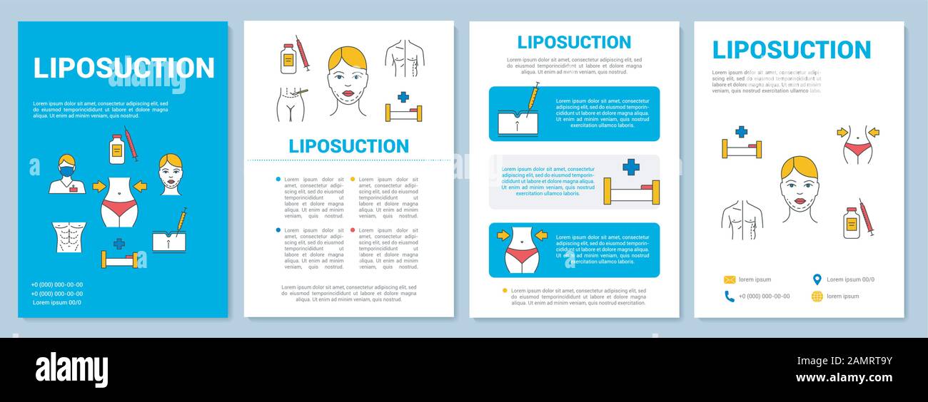 Liposuction brochure template layout. Body correction. Flyer, booklet ...