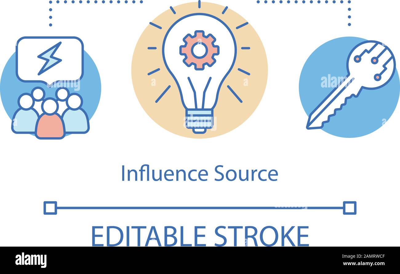 Influence source concept icon. Under influence, overloaded with ...
