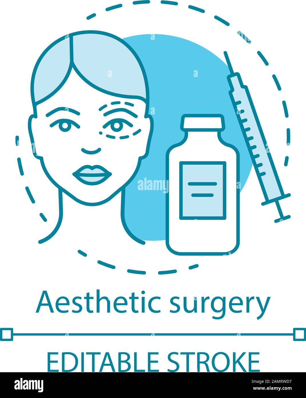 Aesthetic surgery concept icon. Facial and body surgical operation idea ...