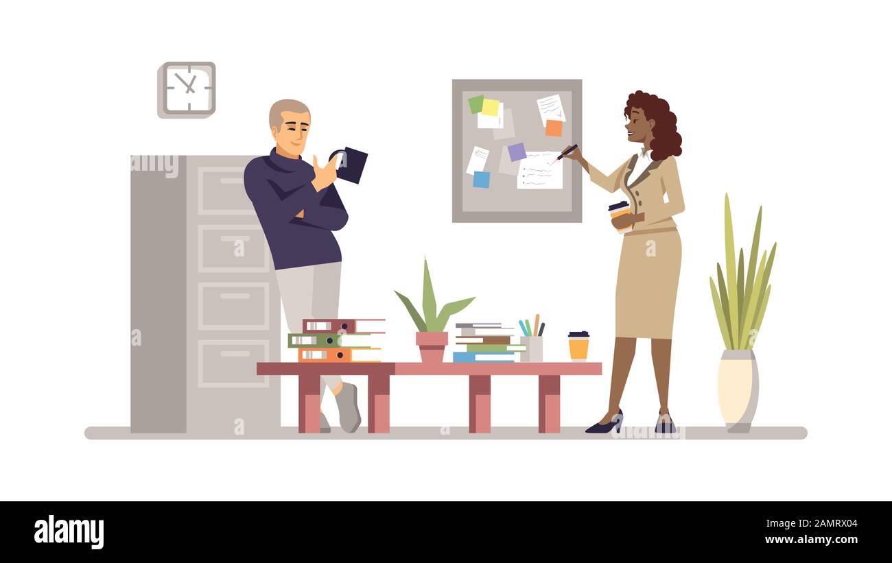 Partners, coworkers, colleagues flat vector illustration. Task, project ...