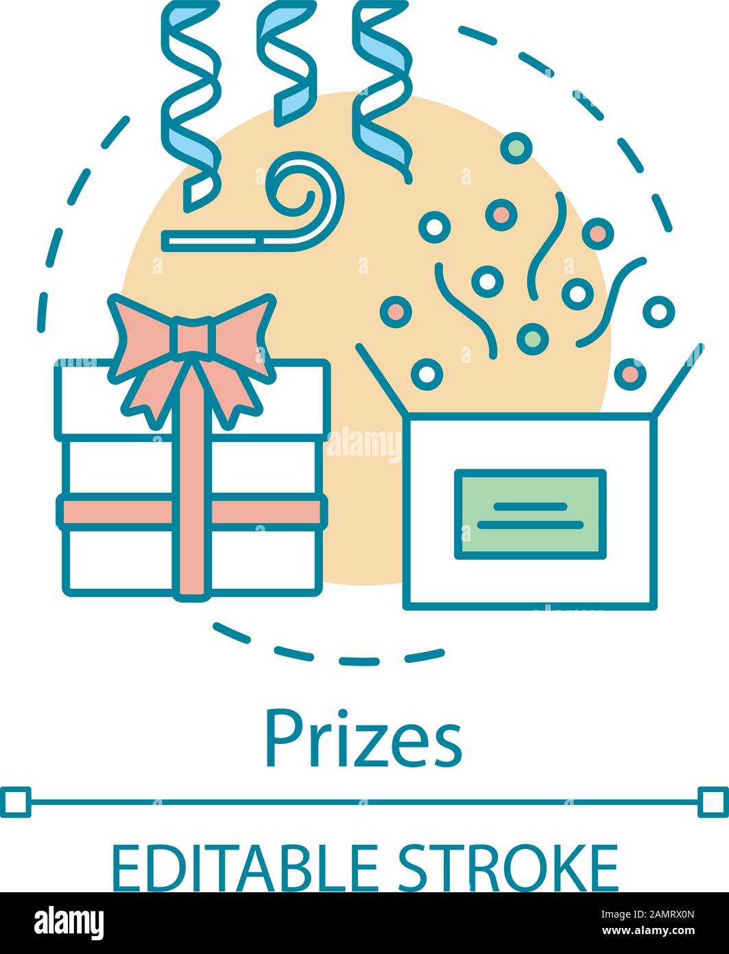 Referral prizes concept icon. Marketing search idea thin line ...