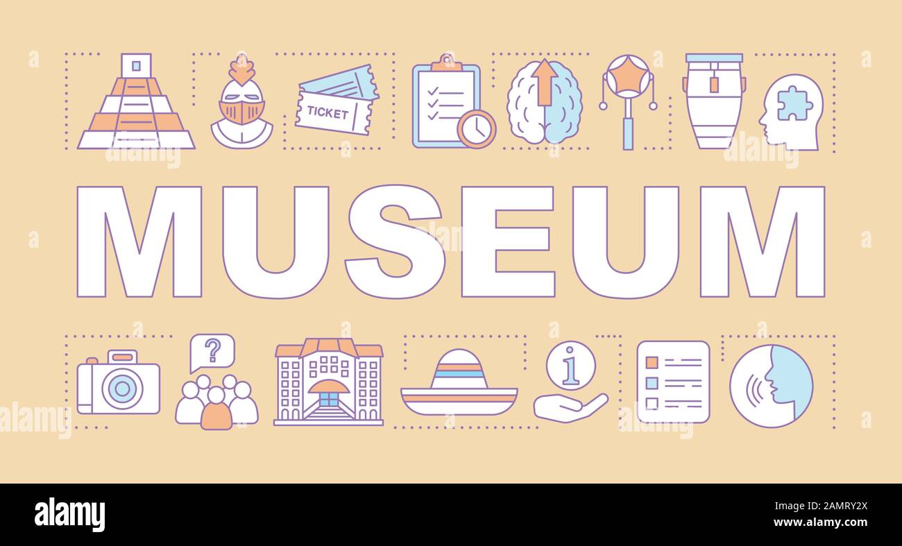 Museum word concepts banner. Family activities with kids. Educational ...