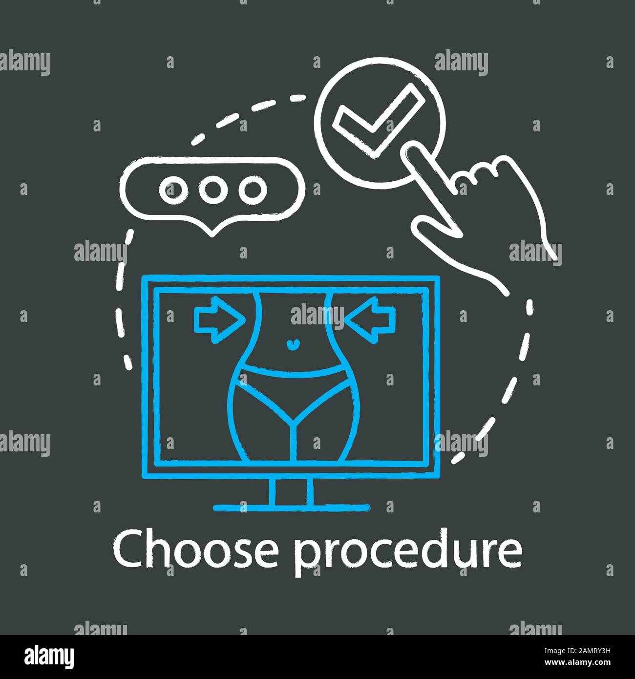 Choose procedure chalk icon. Health care procedures. Medical treatment ...