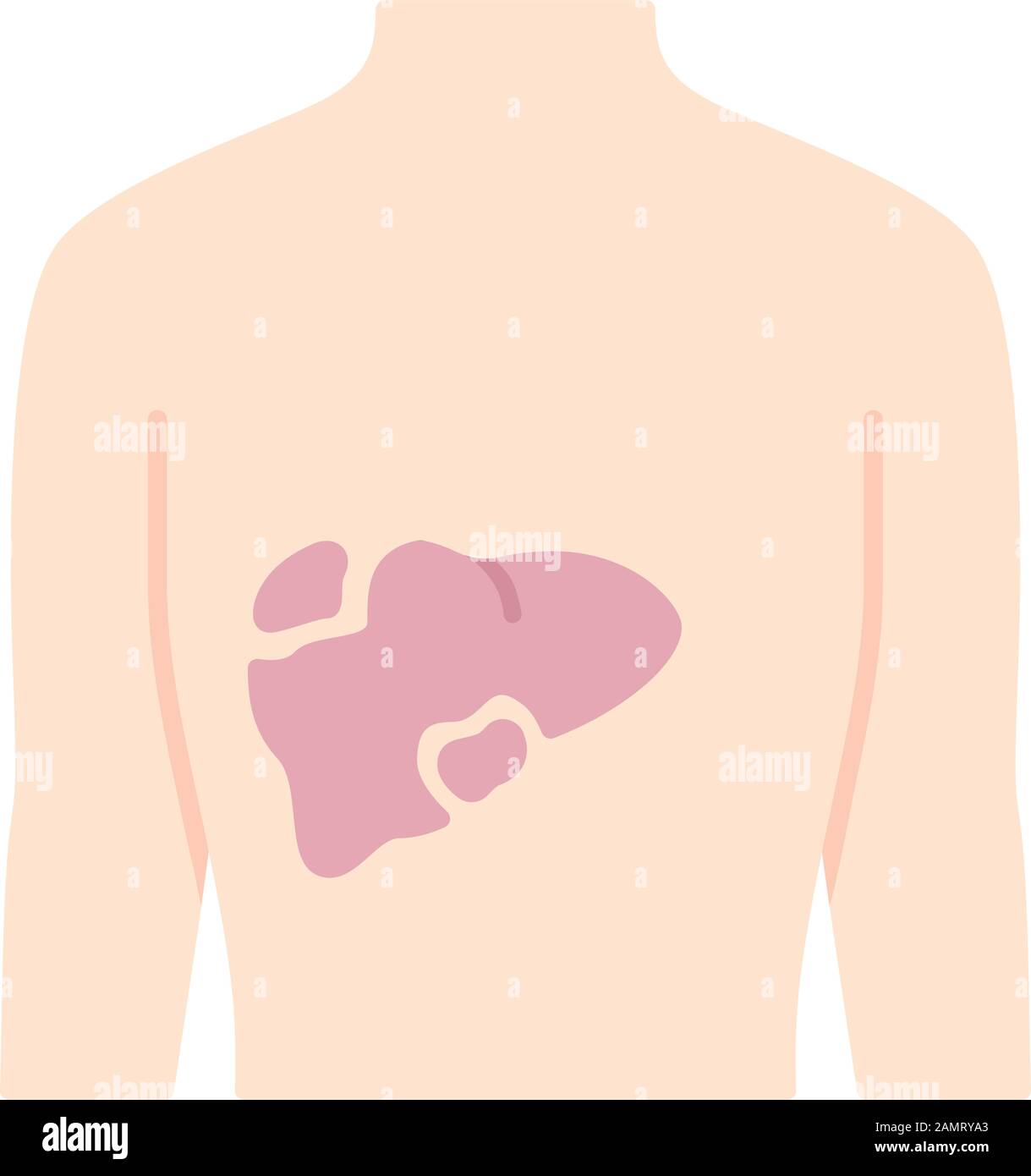 Ill liver flat design long shadow color icon. Hepatitis, cirrhosis ...