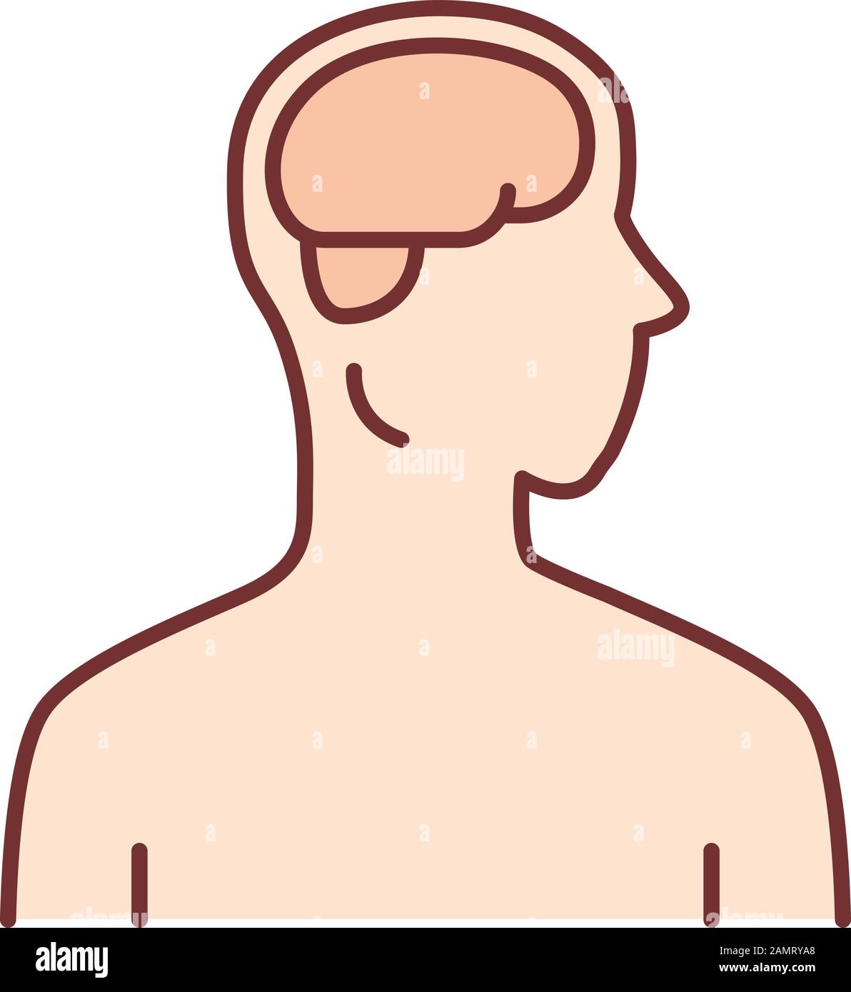 Healthy brain color icon. Human organ in good health. People wellness ...