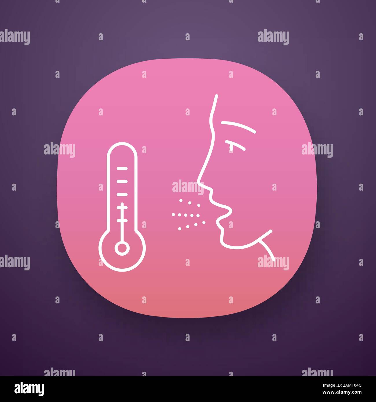 Winter allergy app icon. Gain of indoor allergies. Allergic effects of ...