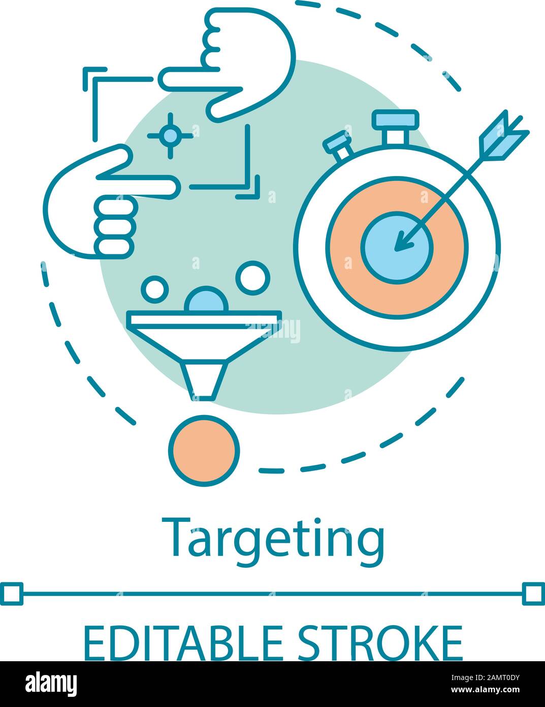 Targeting concept icon. Sales conversions icon idea thin line ...