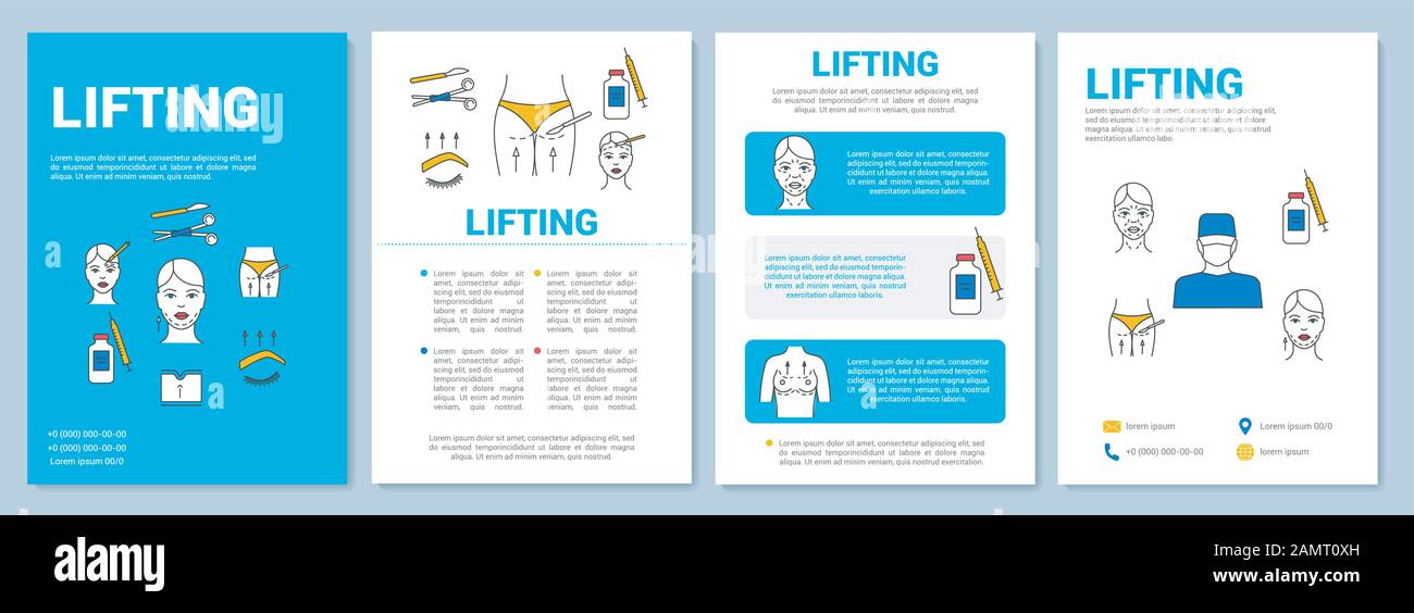 Lifting brochure template layout. Cosmetic surgical procedure. Flyer ...