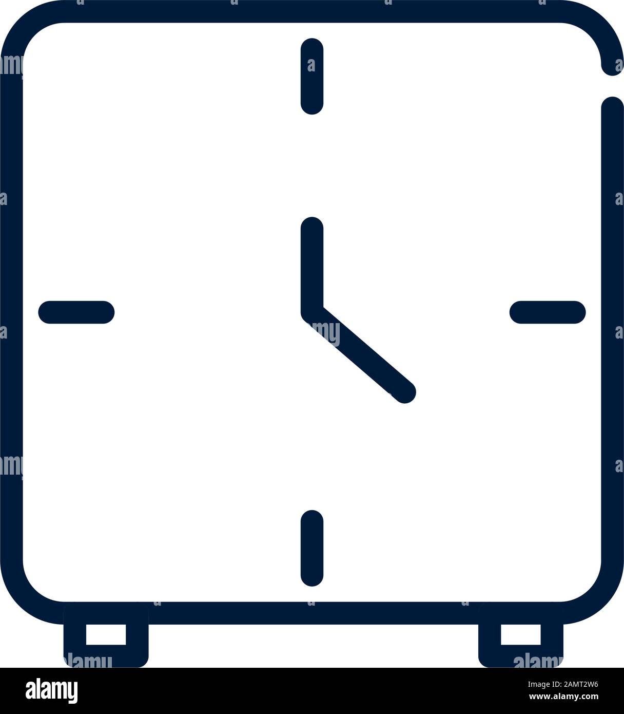 time square clock linear design on white background vector illustration ...