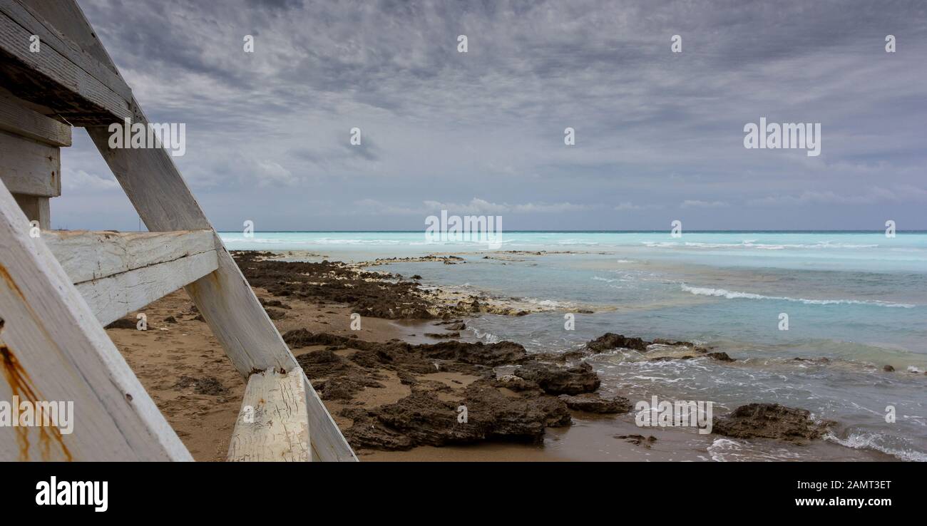 Ladder on a beach, Tuscany, Italy Stock Photo - Alamy