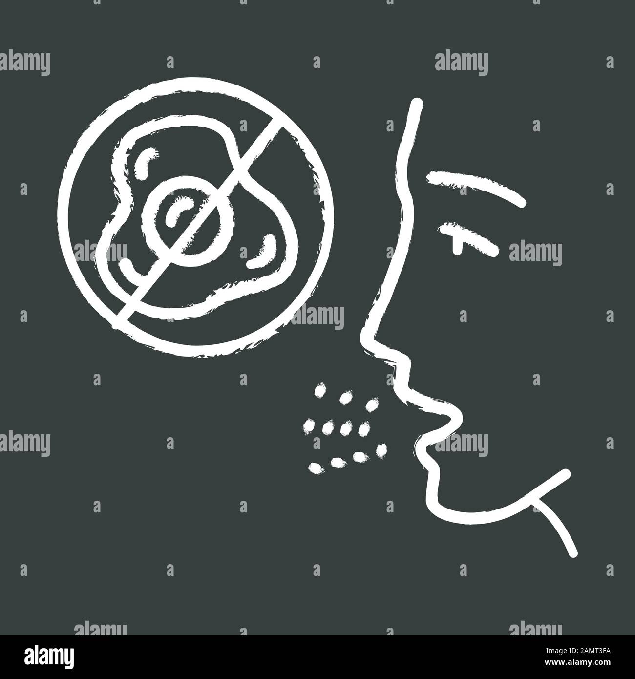 Egg allergy chalk icon. Allergic reaction to food. Hypersensitivity of ...