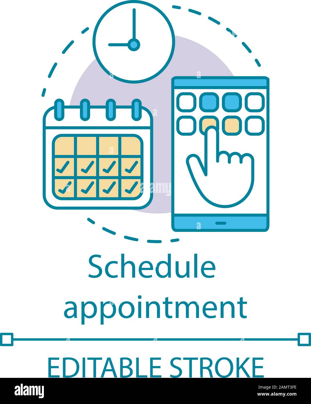 Schedule appointment concept icon. Meeting arrangement idea thin line ...