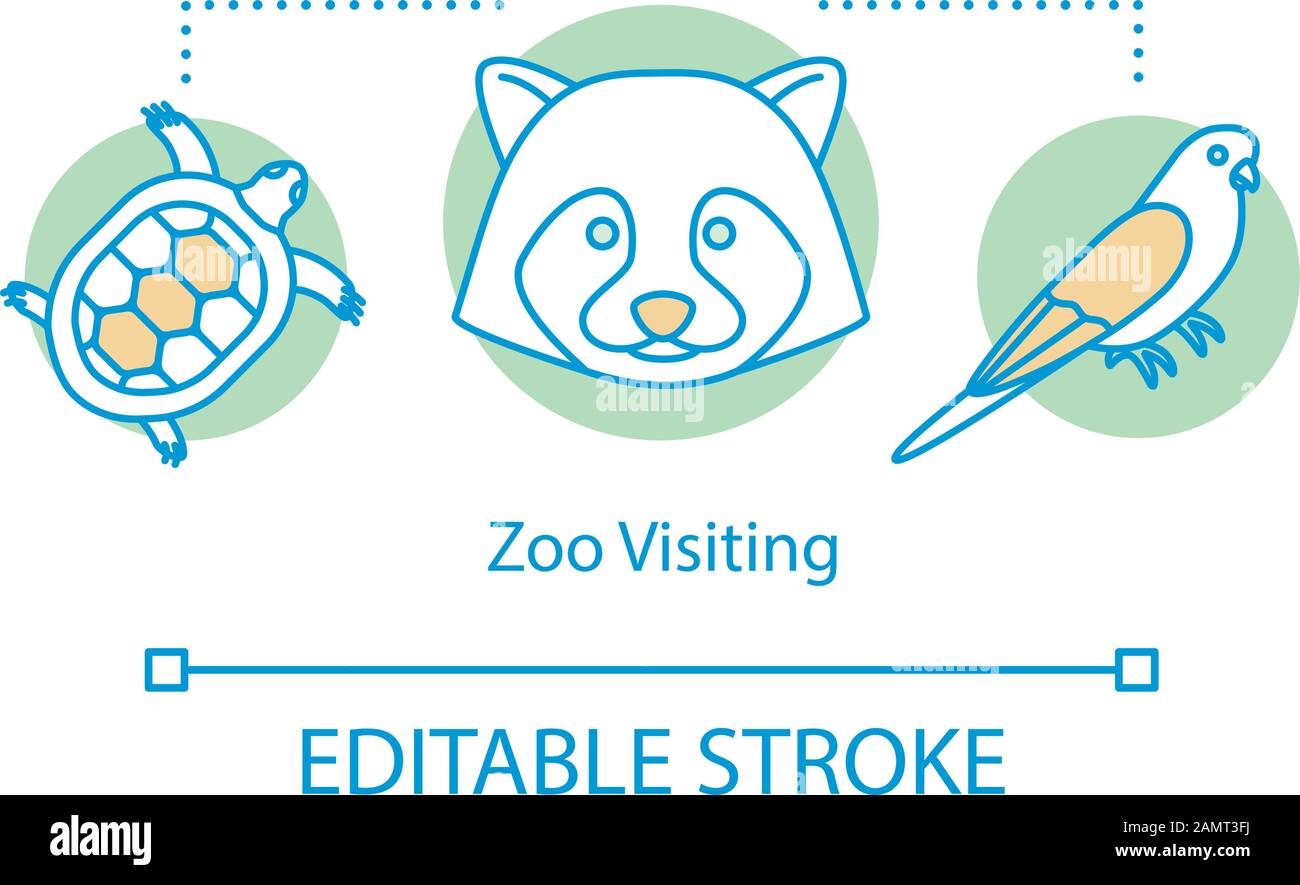 Zoo visiting concept icon. Family time together idea thin line ...