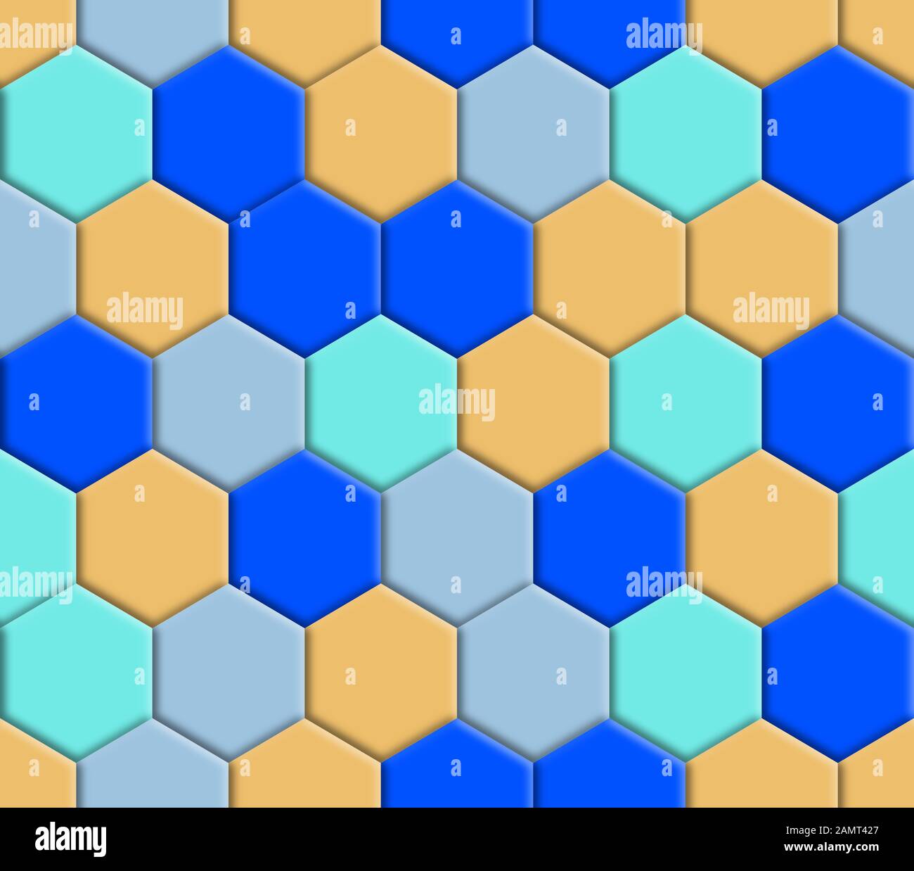 Seamless random repeat hexagonal pattern background with shadow Stock ...