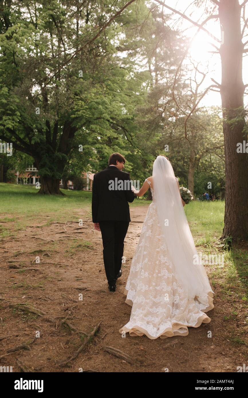 Park bench couple back silhouette hi-res stock photography and images ...