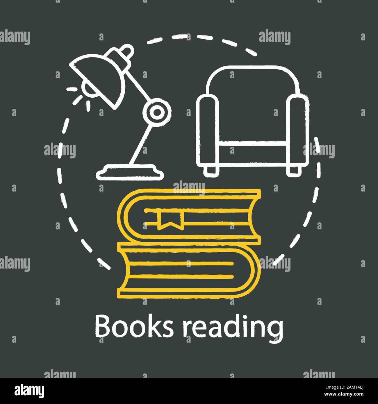Books reading chalk concept icon. Family time together idea. Reading ...