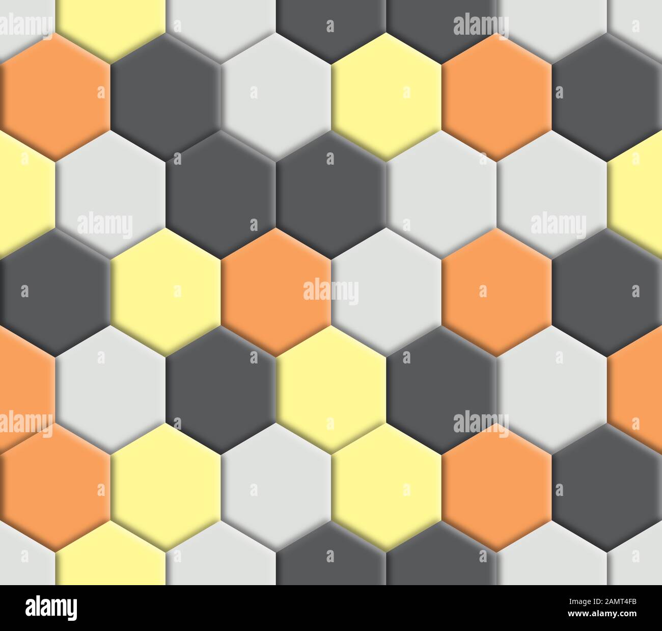 Seamless random repeat hexagonal pattern background with shadow Stock ...