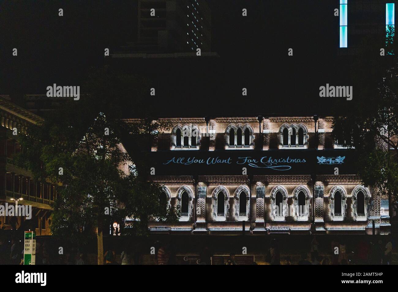 PERTH, WESTERN AUSTRALIA - December 25th, 2019: Christmas lights and ...