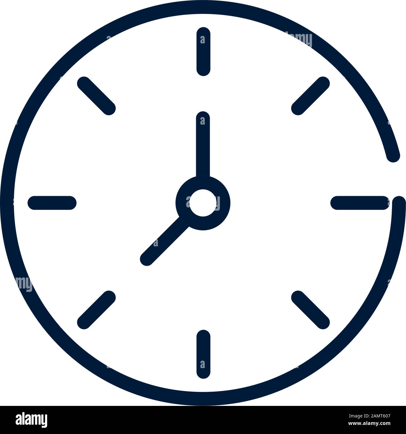 time round clock linear design on white background vector illustration ...
