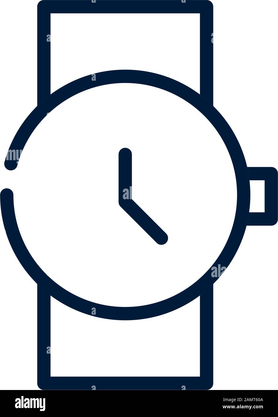 time wrist watch accessory linear design on white background vector ...