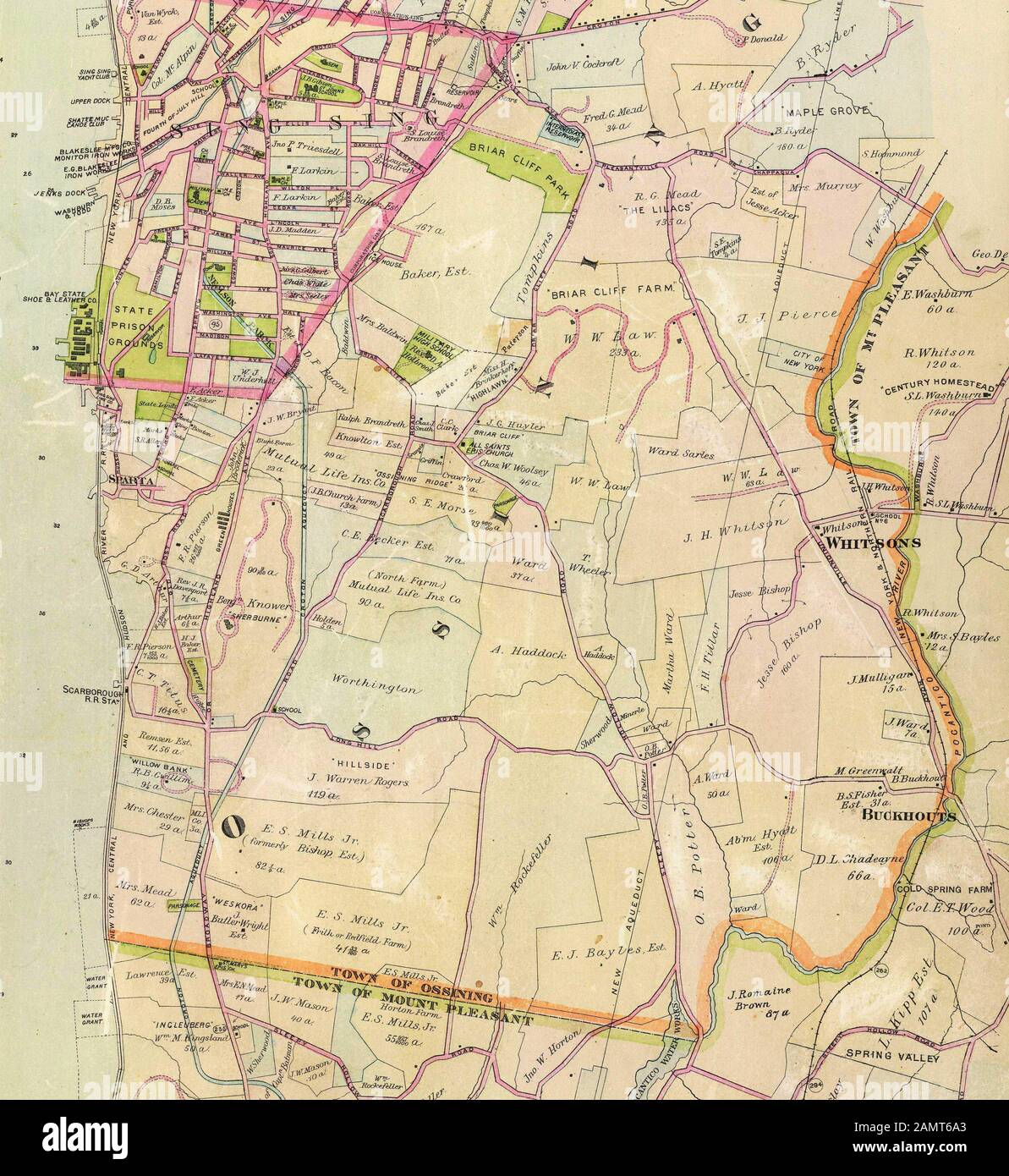 Map of ossining new york hi-res stock photography and images - Alamy