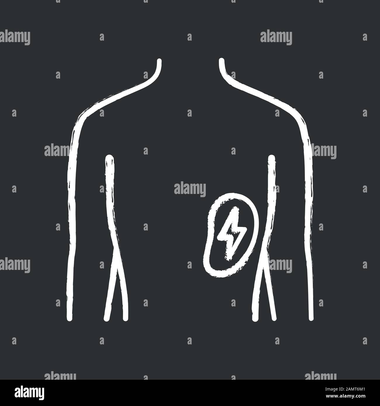 Ill spleen chalk icon. Sore human organ. People disease. Unhealthy ...