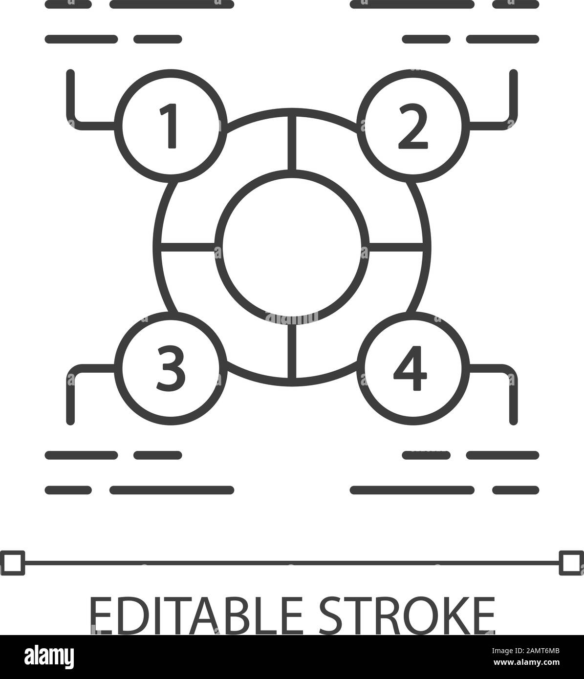 Explanatory diagram linear icon. Statistics data visualization. Ring ...