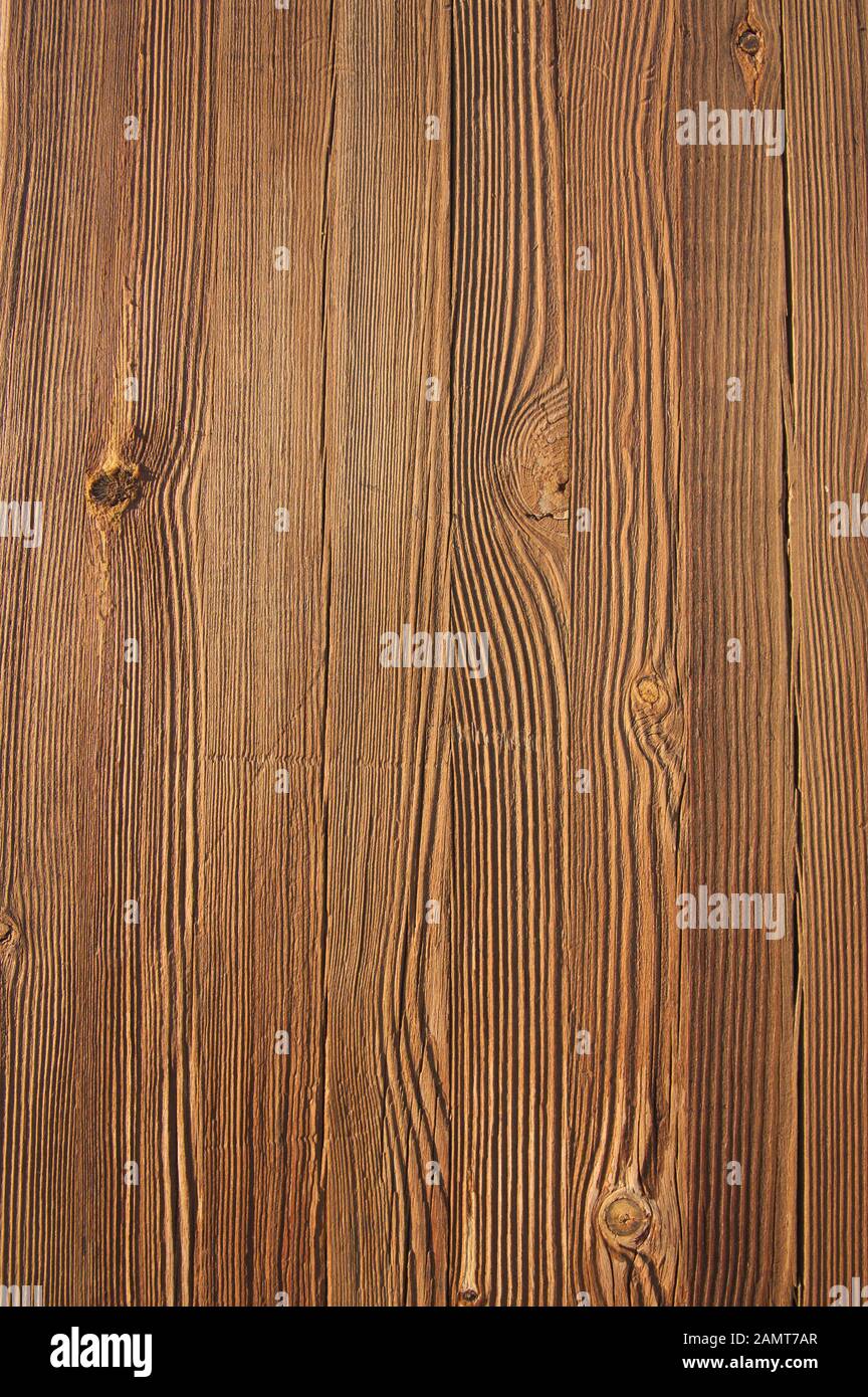 Wooden plank in which the veins of the trunk of the tree from which it ...