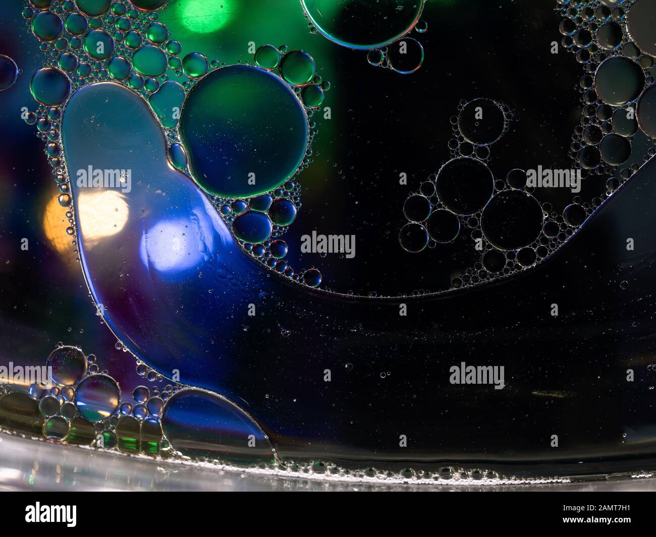 Abstract soap bubbles in oil Stock Photo - Alamy