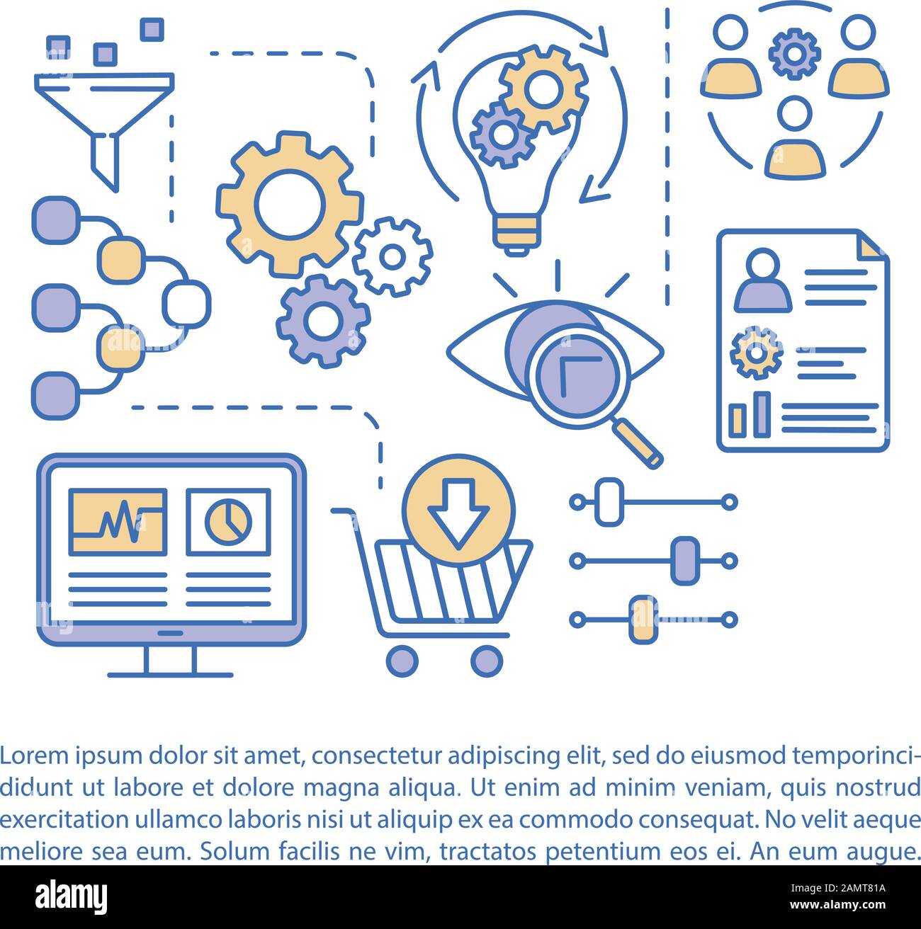 Digital marketing article page vector template. Attribution modeling ...