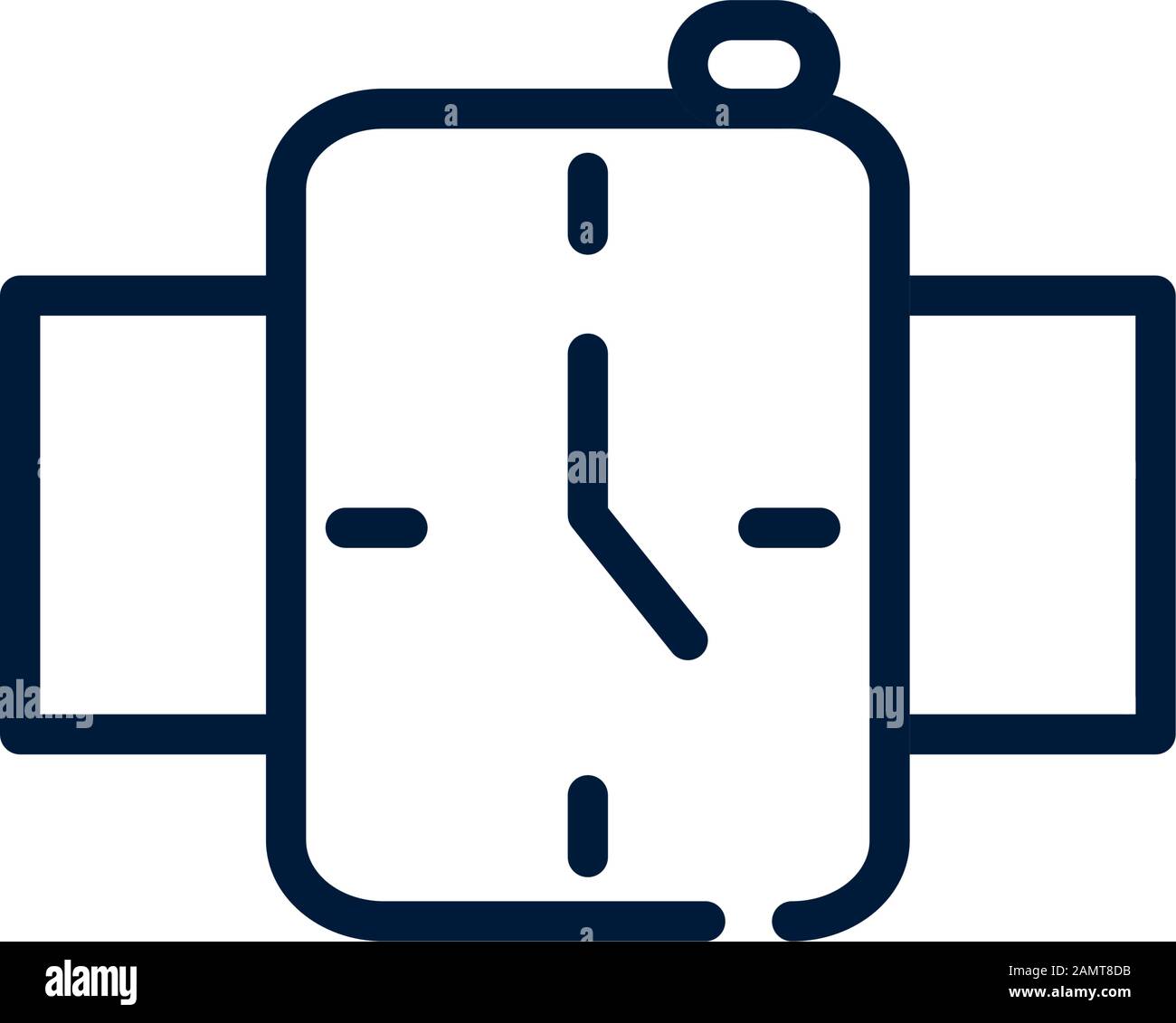 time square wrist watch clock linear design on white background vector ...