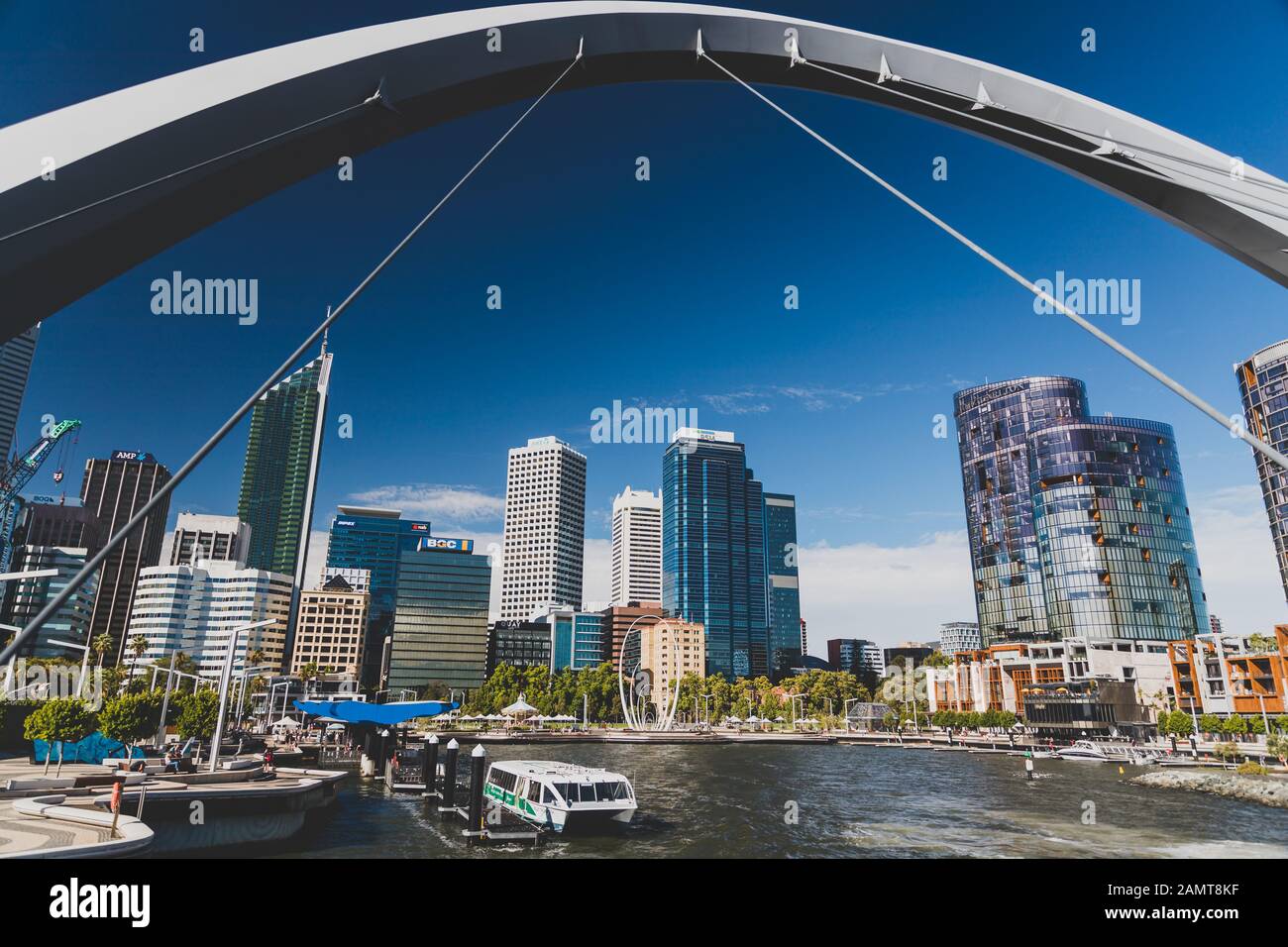 PERTH, AUSTRALIA - January 2nd, 2020: view of Elizabeth Quay in Perth ...