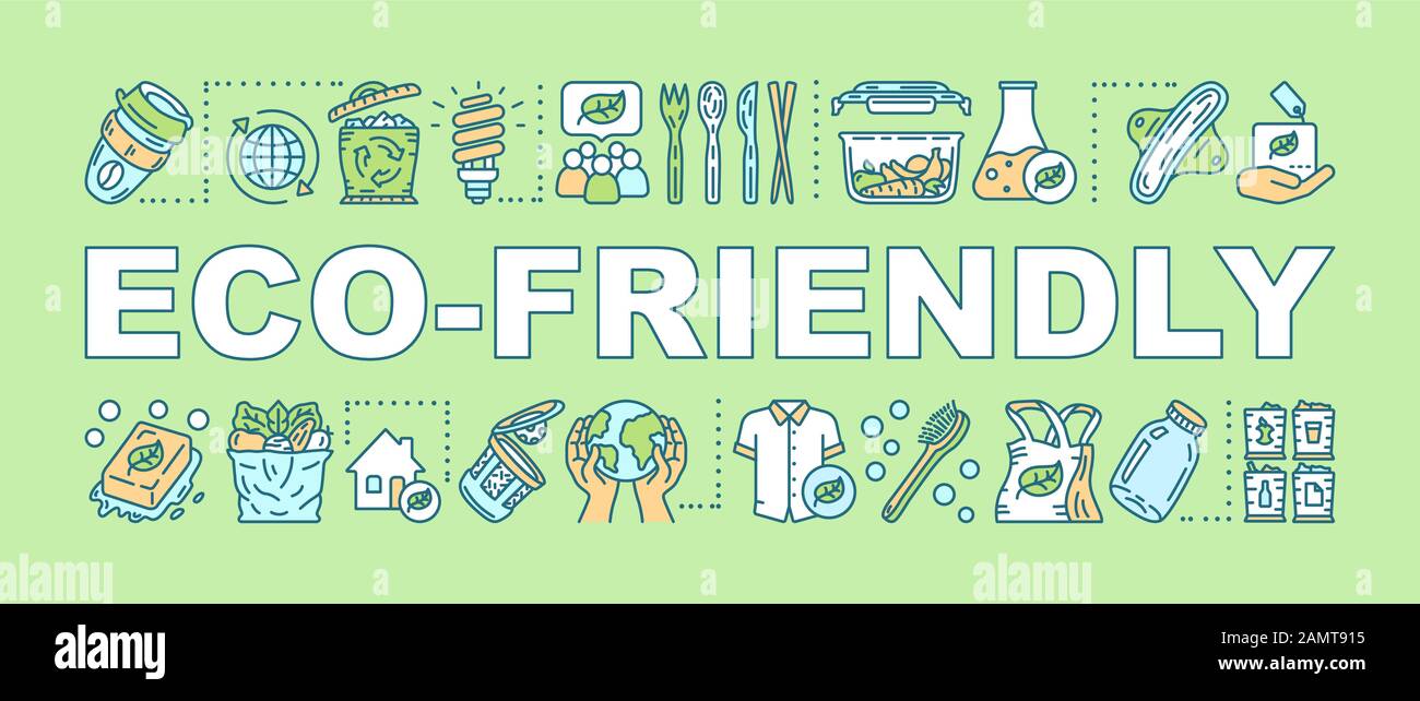 Eco-friendly word concepts banner. Presentation, website. Environmental ...