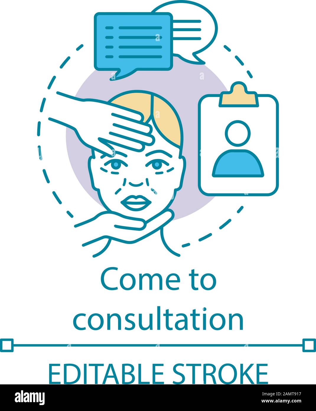 Come to consultation concept icon. Medical check up idea thin line ...