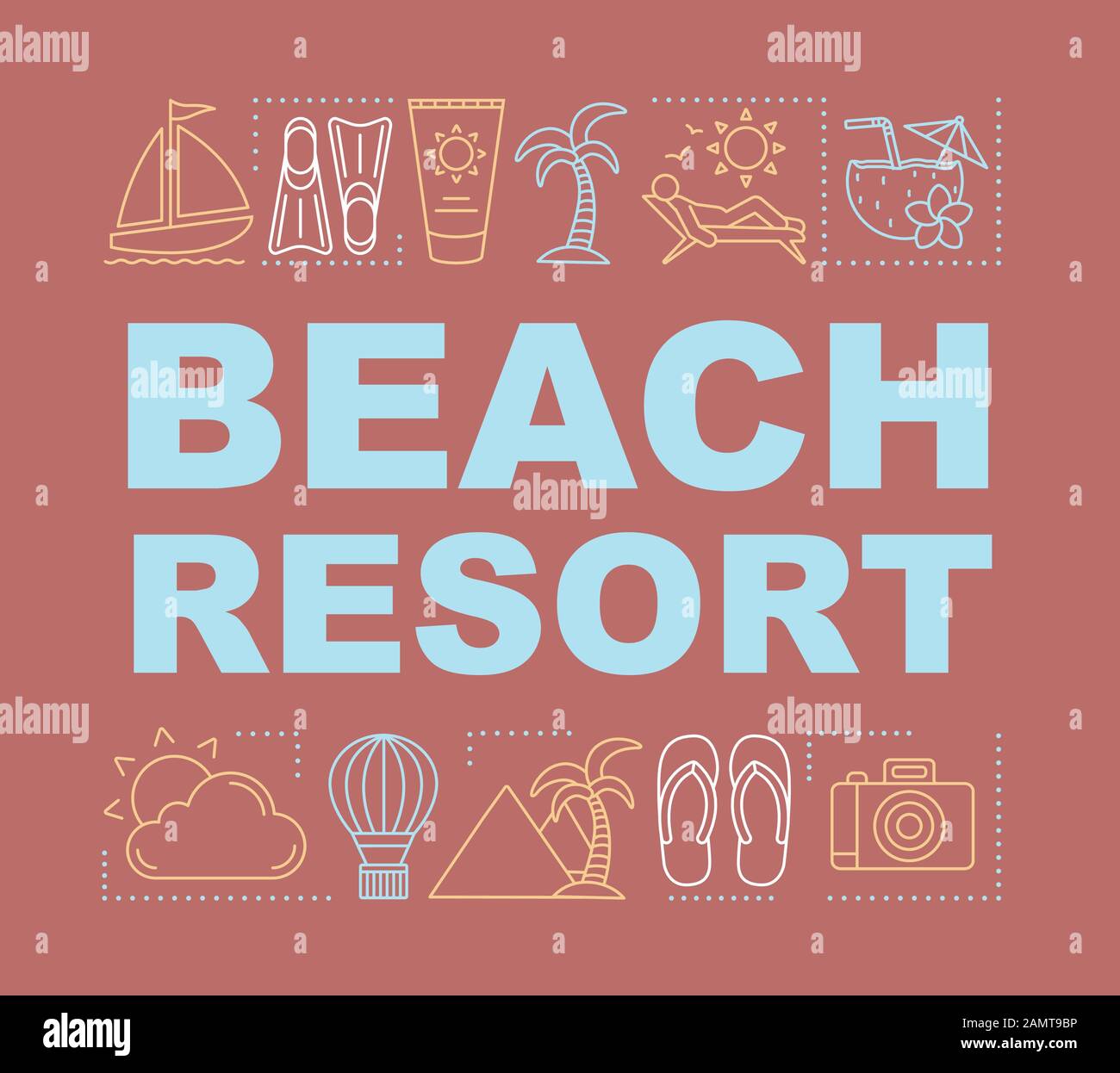 Beach resort word concepts banner. Family time together. Marine travel ...