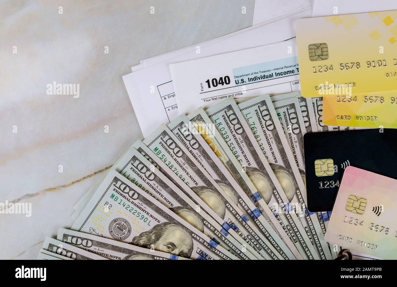 Paperwork with tax return due April 15. Finance concept Stock Photo - Alamy
