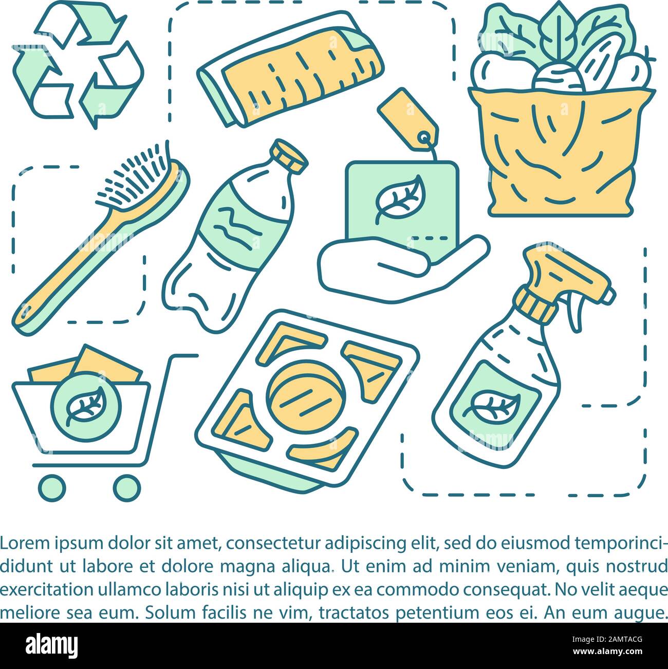 Zero waste lifestyle article page vector template. Brochure, magazine ...